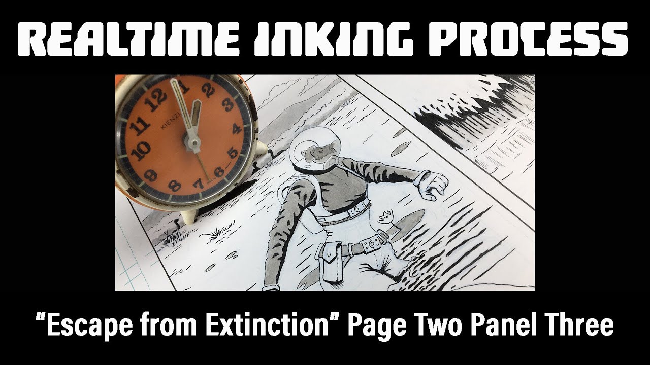REALTIME INKING PROCESS //How I Inked my Comic Space Adventure "Escape ...