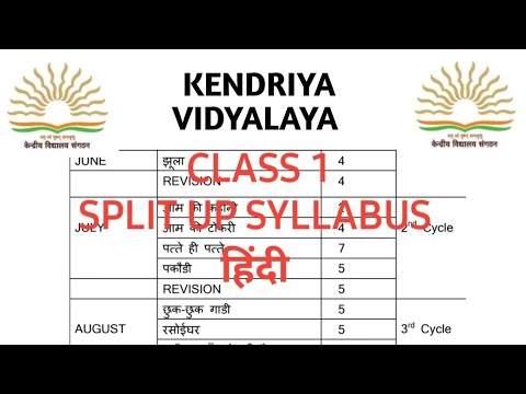 kv class 1 syllabus Hindi/हिंदी/ रिमझिम/cycle test/1/2/3)4)5/6/7/8 #kvs ...