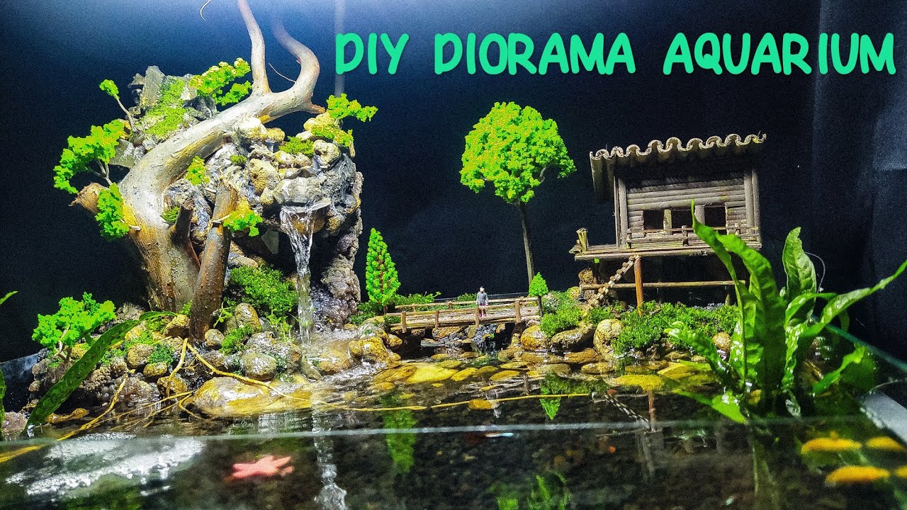diorama aquarium/I made a rocky beach diorama with a waterfall/ pantai ...