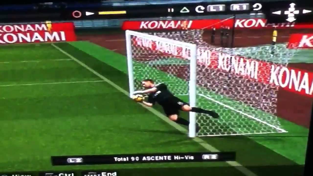 goal keeper gets stuck in net - YouTube