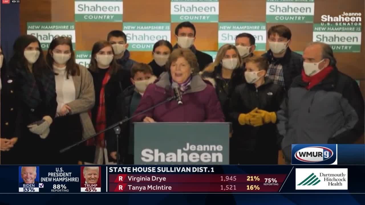 Democratic incumbent Sen. Jeanne Shaheen wins a third term - YouTube