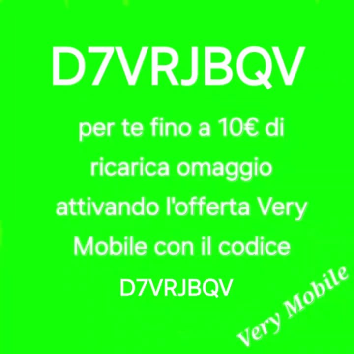 RICARICA OMAGGIO 10€ CODICE AMICO VERY MOBILE #verymobile #ricarica # ...
