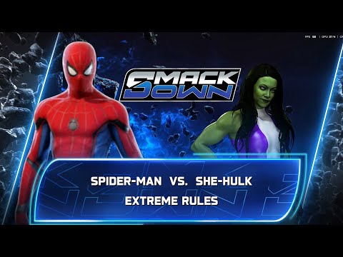Spiderman Vs She hulk - Extreme Rules Match At WWE Smackdown