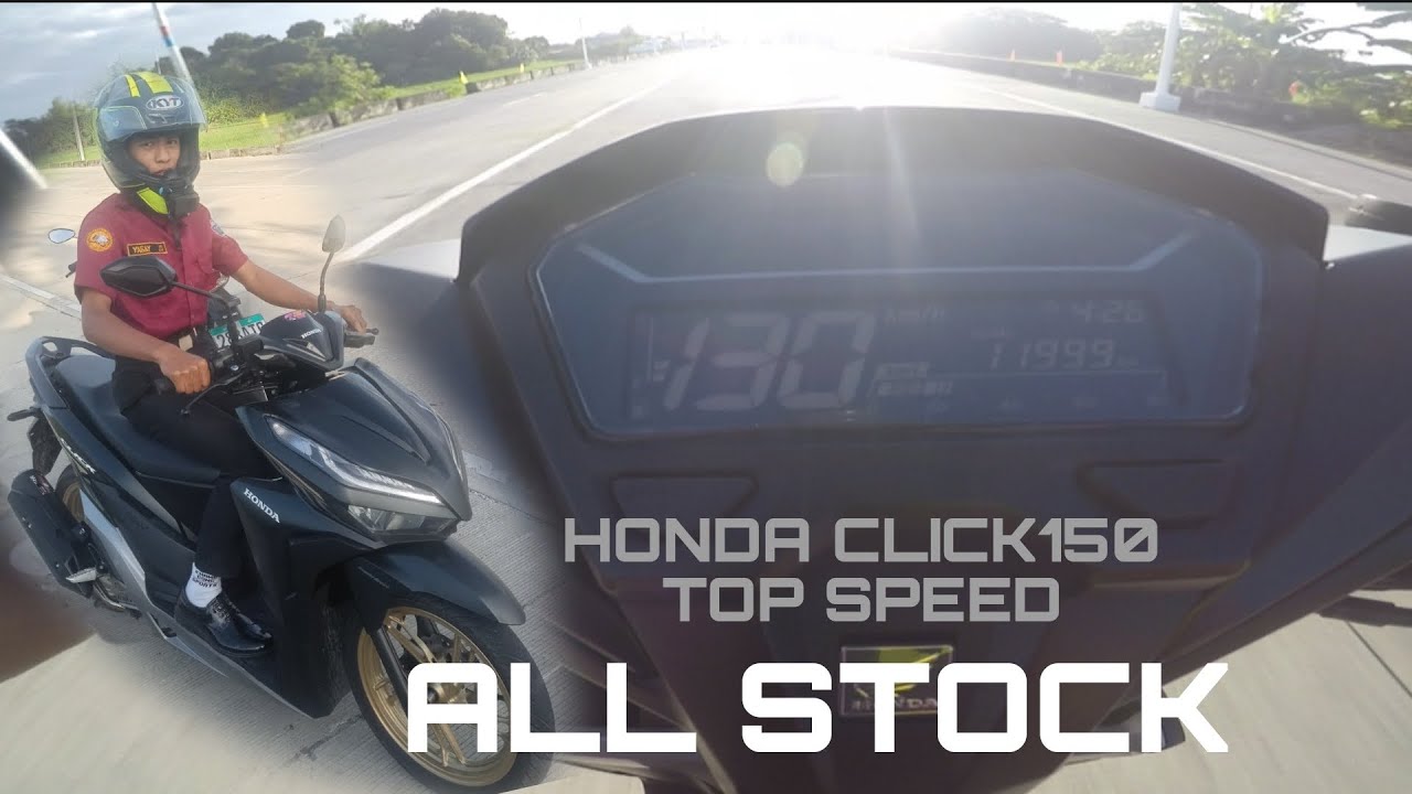 Honda click 150 all stock| top speed - YouTube