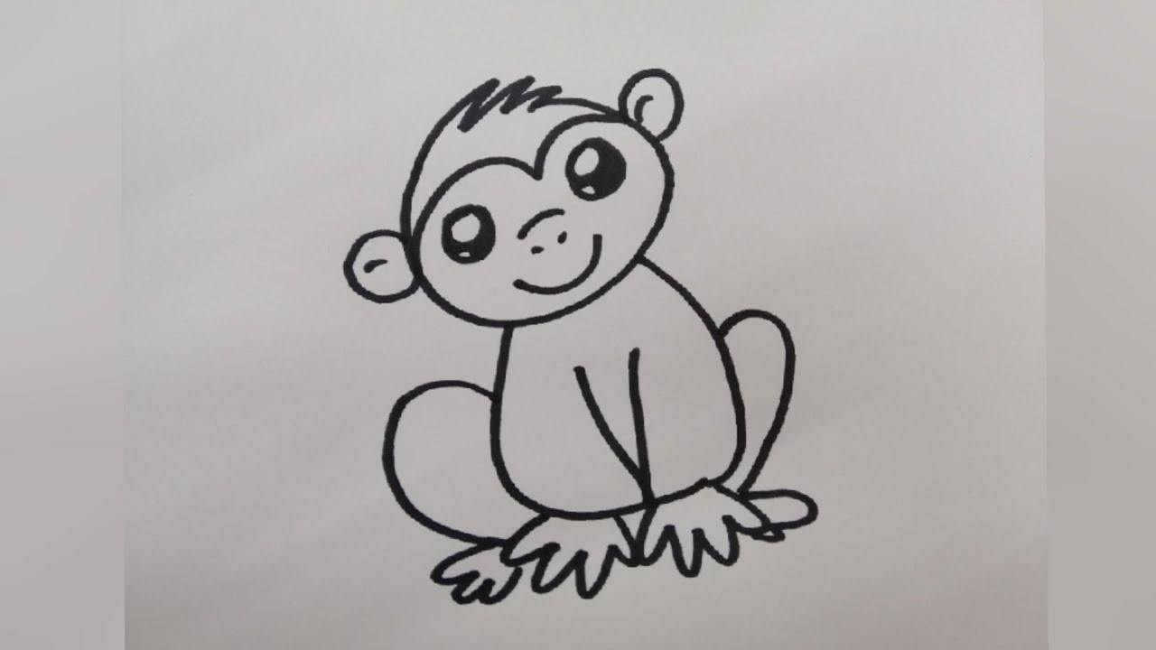 How to draw a cute monkey - YouTube