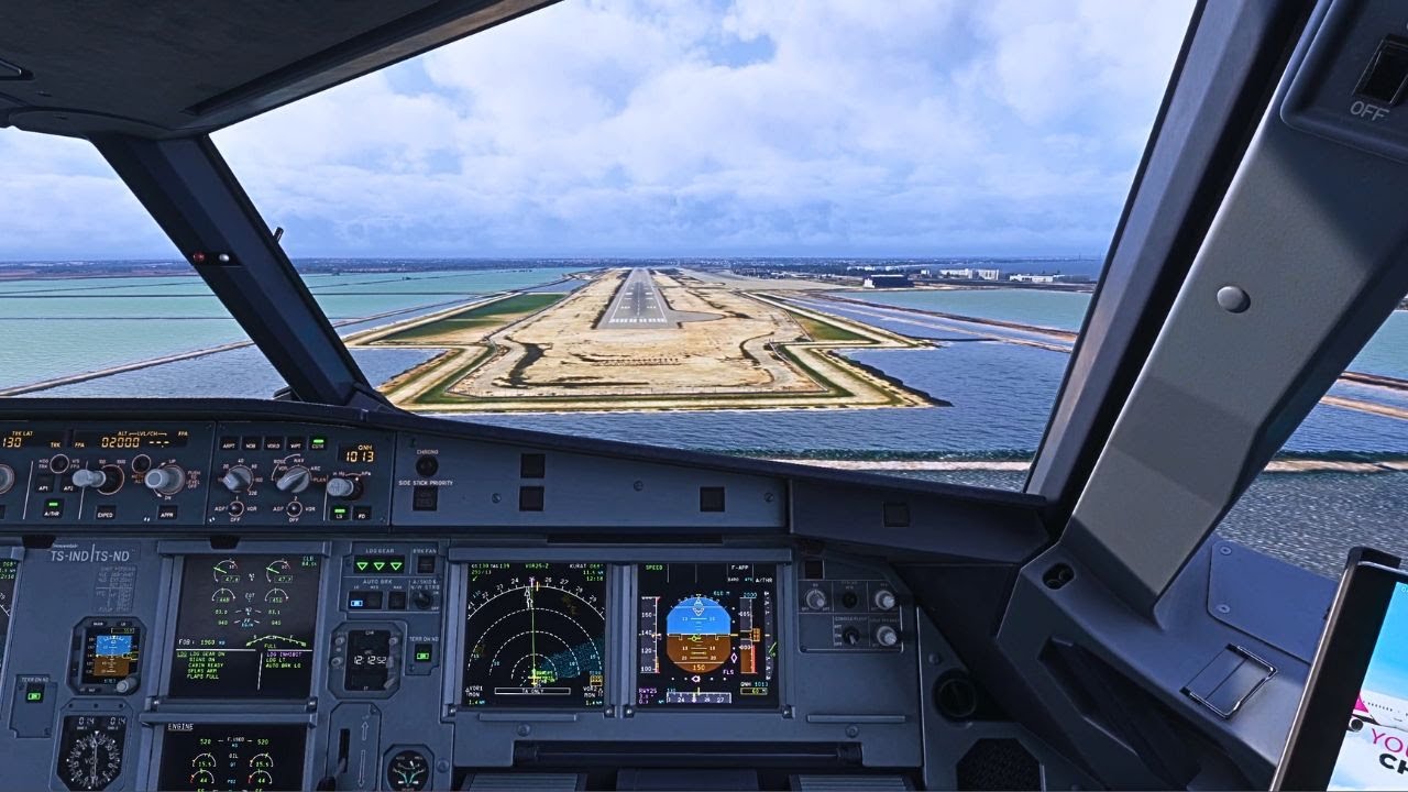 GoPro POV | A320 VOR 25 Approach into MONASTIR – Beautiful Final ...