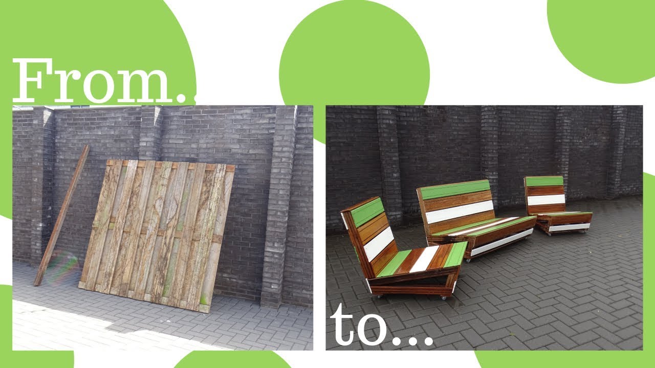 Build 2 patio chairs and 1 bench with old fences // Recycled DIY Home ...