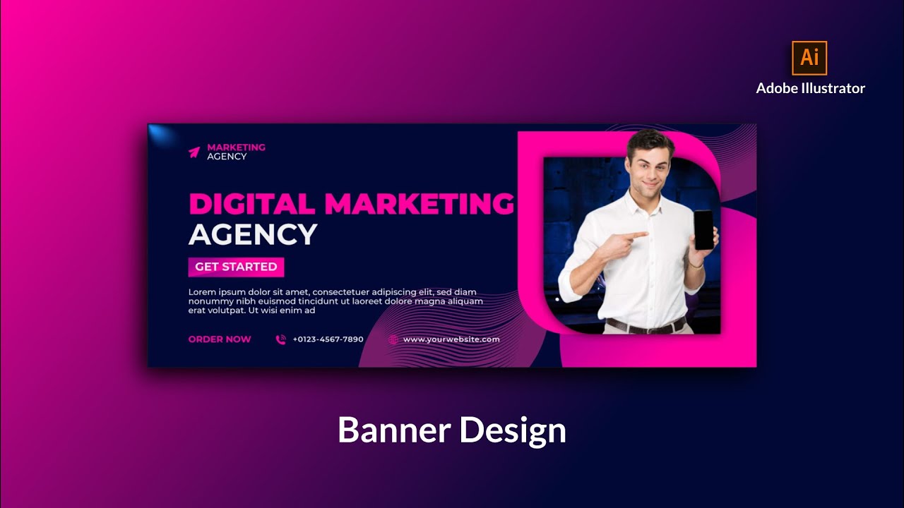 Facebook Cover Banner Design in Adobe Illustrator Tutorial | How to ...