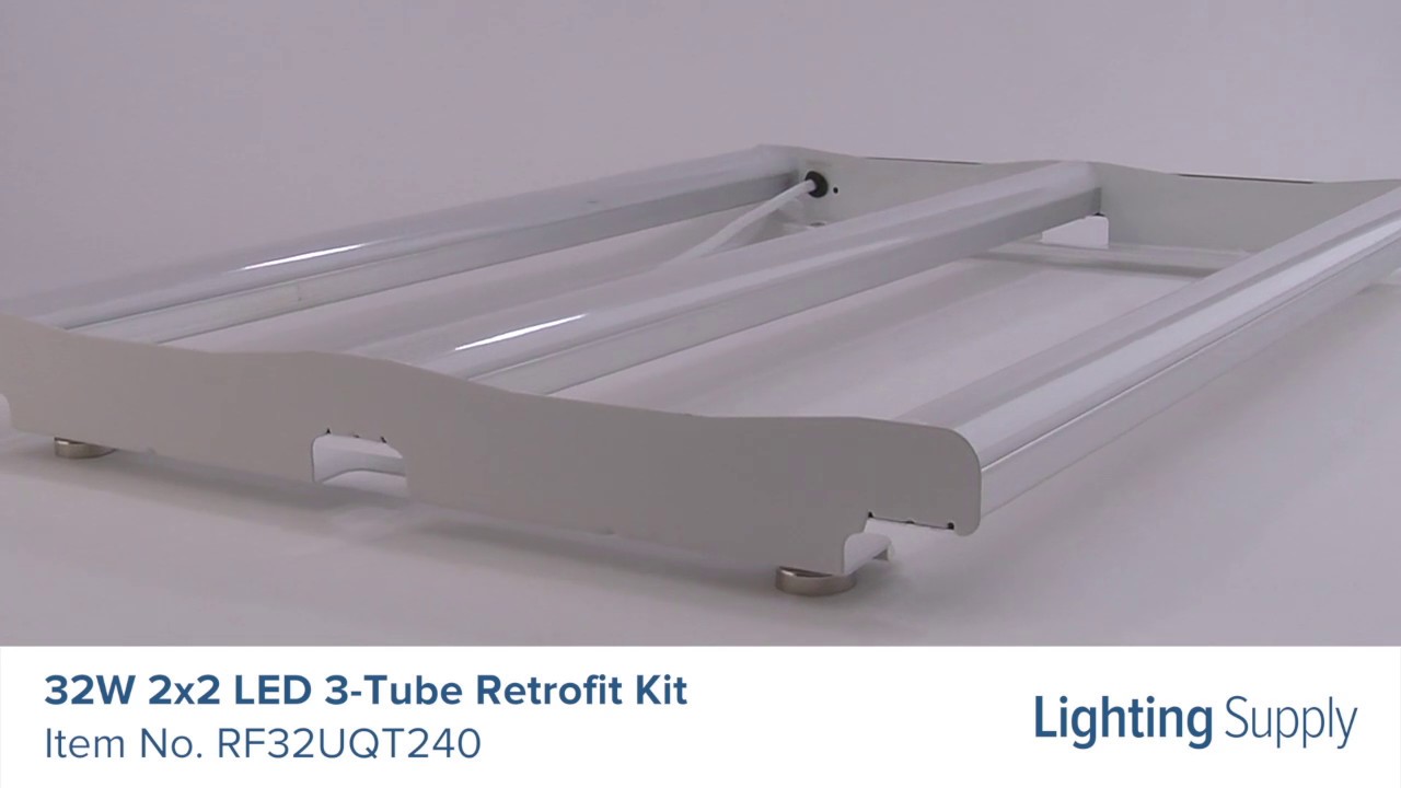 Litetronics 32W 2x2 LED 3-Tube Retrofit Kit (RF32UQT240) - YouTube