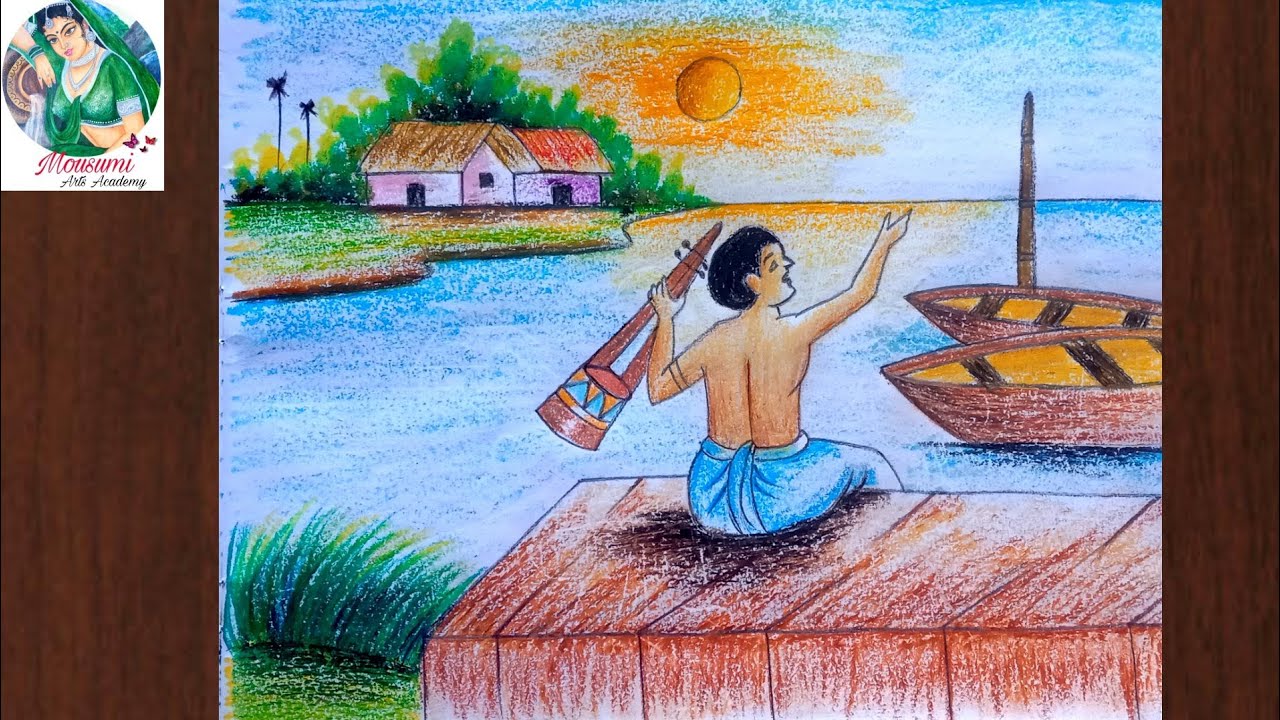 How to draw Village Singer Man step by step //Boul singer drawing with ...