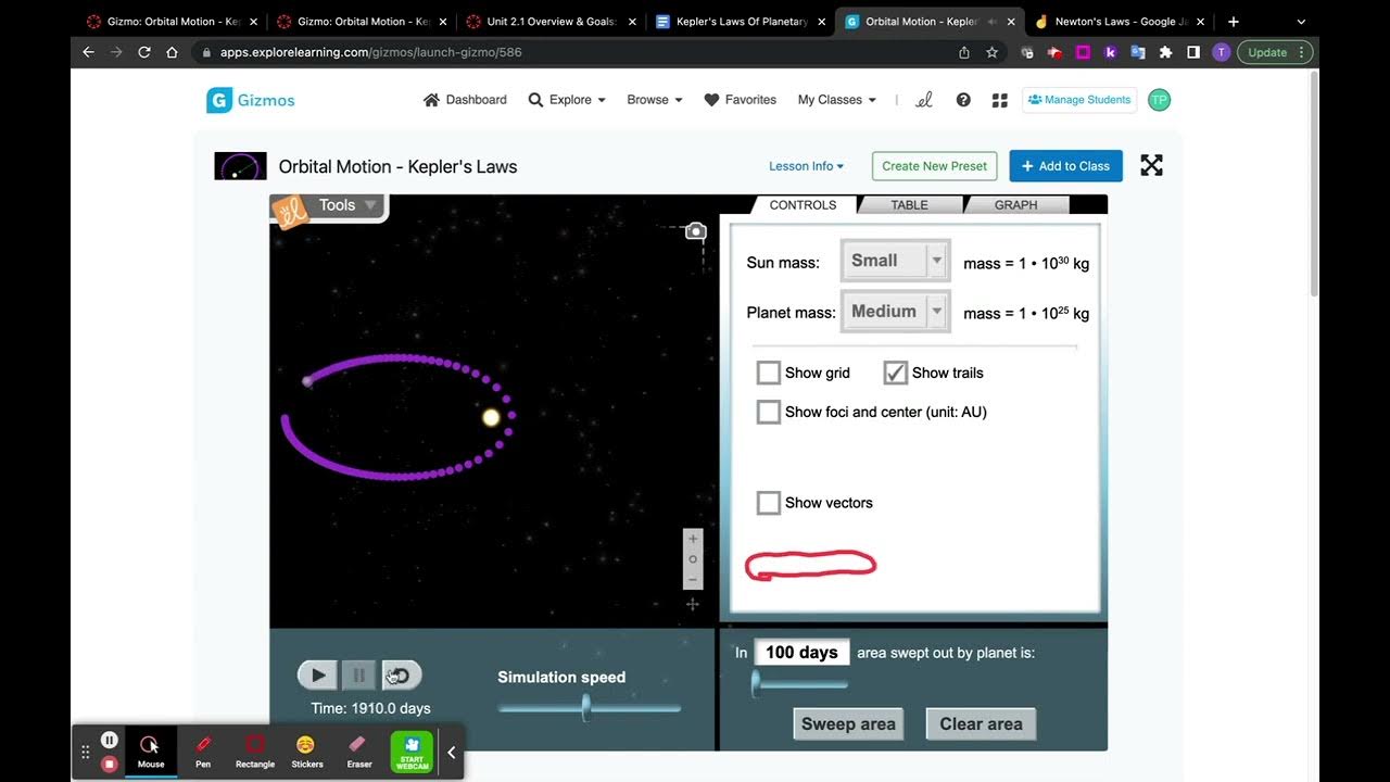 Activity B of Kepler's laws of Planetary Motion Overview - YouTube