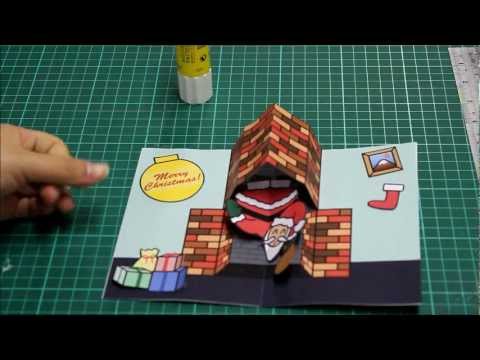 How to Make a Santa Christmas Pop Up Card Tutorial - YouTube