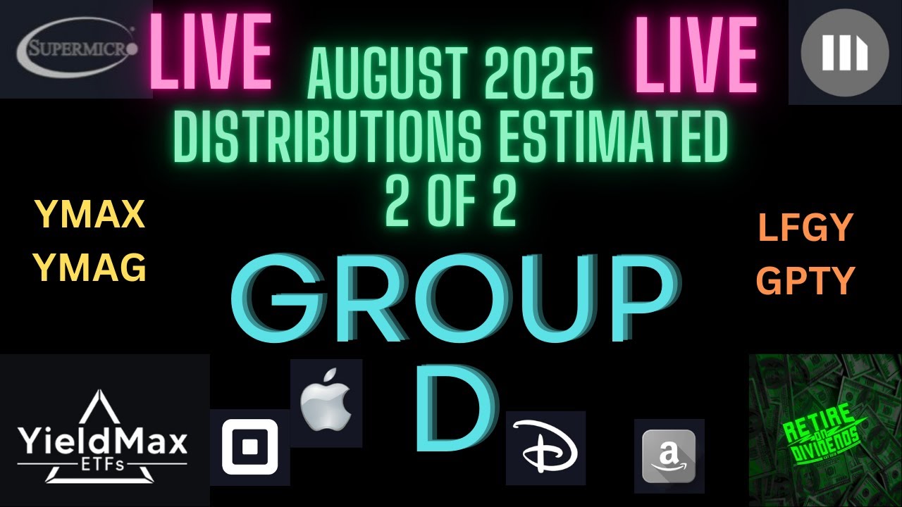 YieldMax August 2025 (2 of 2) Group D Distributions Estimated for MSTY, SMCY, AMZY, & ULTY LIVE ...