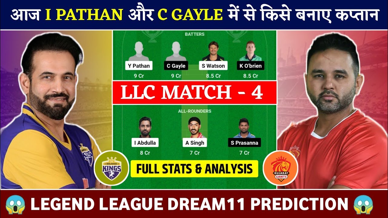 BHK vs GJG Dream11 Team Prediction | Bhilwara Kings vs Gujarat Giants ...