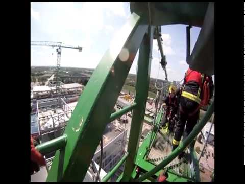 TOWER CRANE RESCUE DRILL - YouTube