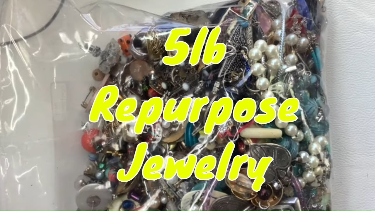 Goodwill BlueBox 5lb Repurpose Jewelry UNBOXING #4 PLUS Matched Single ...