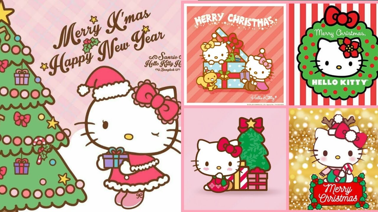 Cute Hello Kitty Christmas Wallpapers | Backgrounds | Kitty MJ - YouTube
