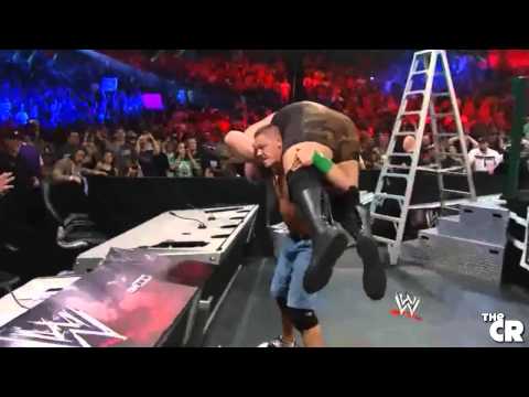 WWE: John Cena FU's Big Show through the Spanish Announce Table