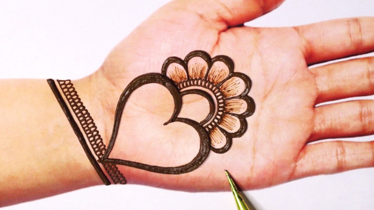 Most Easy & Attractive Heart shape mehndi design | Beautiful ️mehndi ...