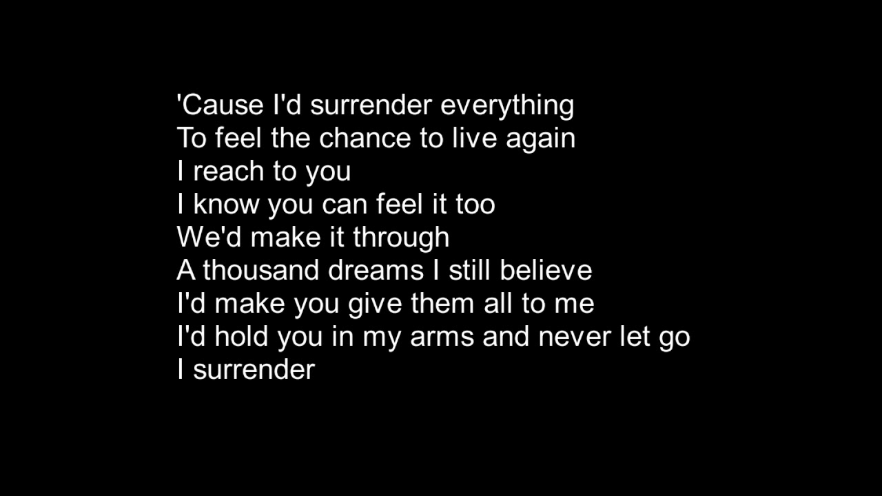 I surrender Lyrics - YouTube
