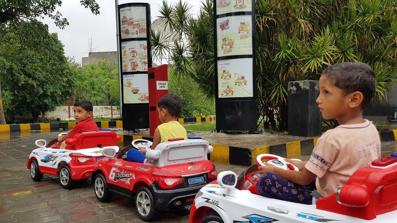 KFC DRIVE THRU KID DRIVER | KIDS Driving Power Wheels Ride On Car to a ...