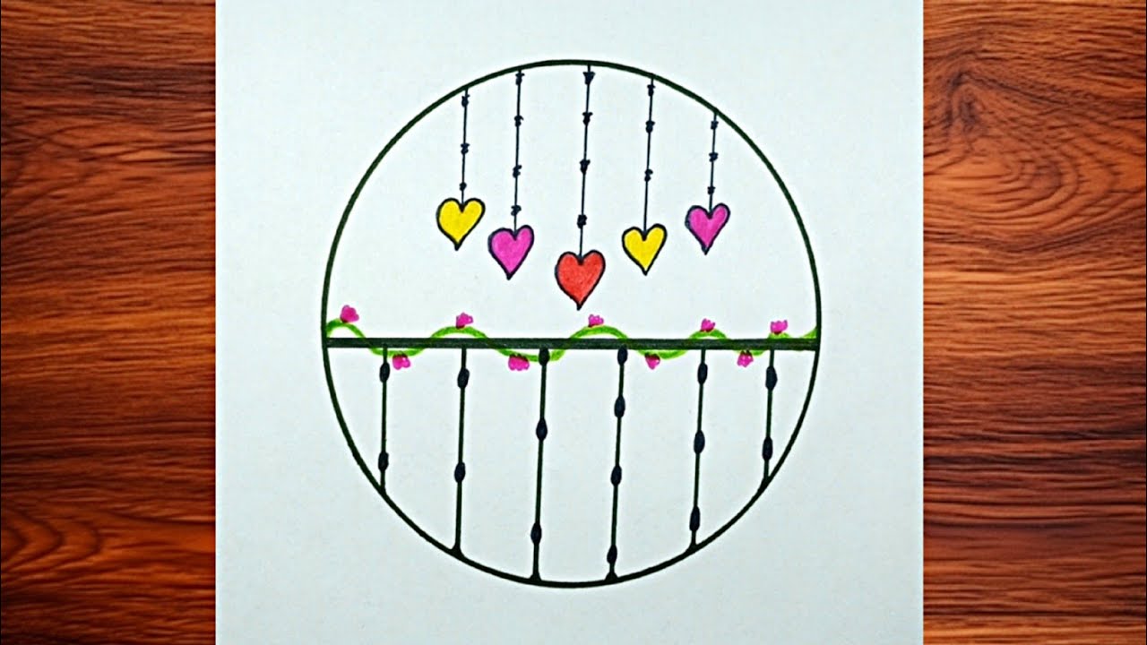 beautiful cricle drawing easy || cricle drawing for beginners || cricle ...