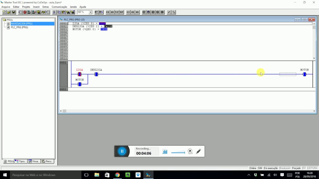 Aula 1: Sistemas de Automação - Simulando no Mastertools IEC - YouTube