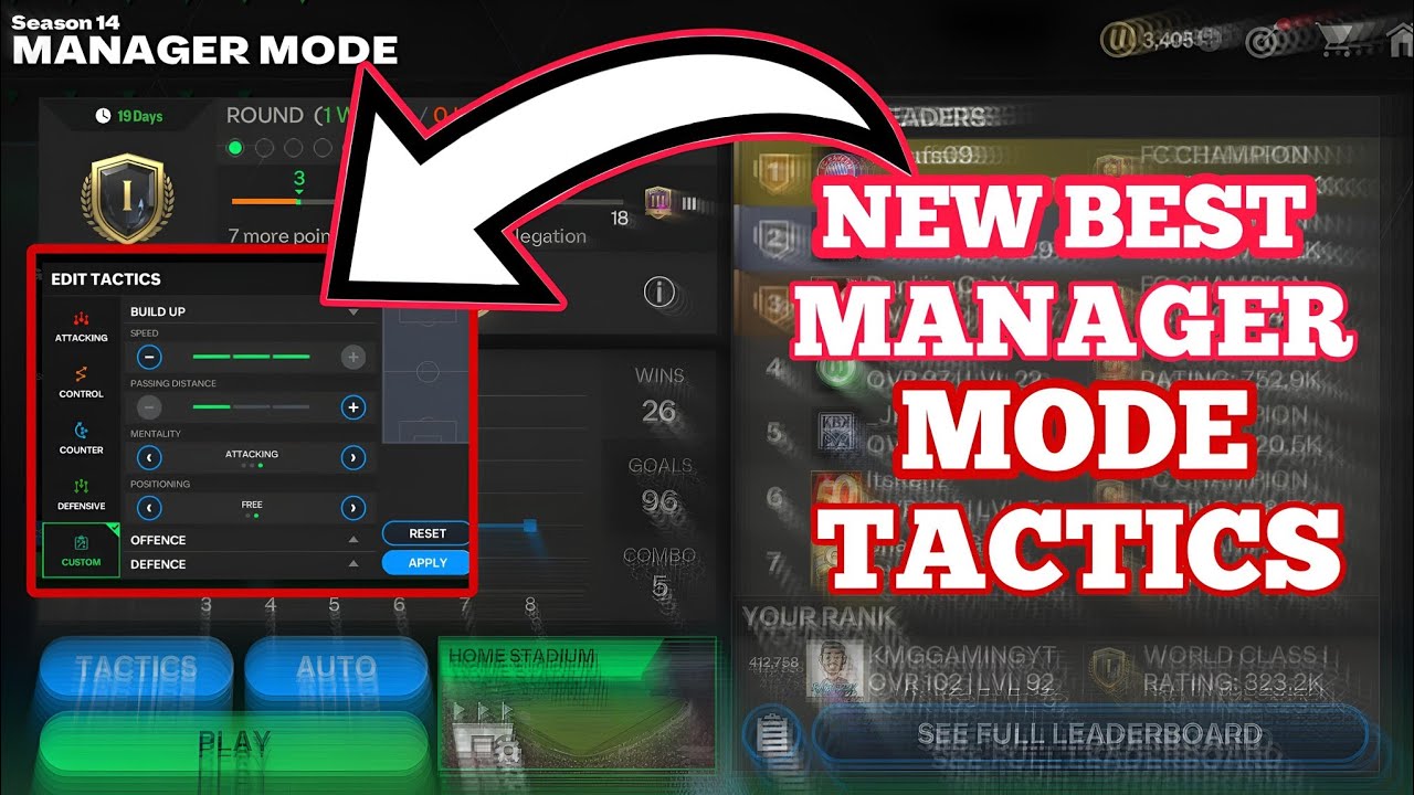The best tactics for manager mode in FC Mobile | 90+% PASSING MANAGER ...