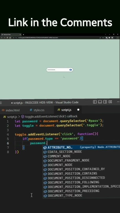 Password Hideshow Toggle Coding Css Html Htmltutorial Webdevelopment Youtube