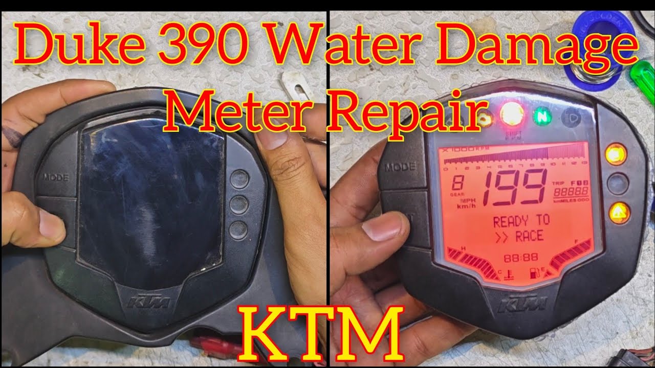 KTM Duke 390 Bs3 Meter Water Damage Repair - YouTube
