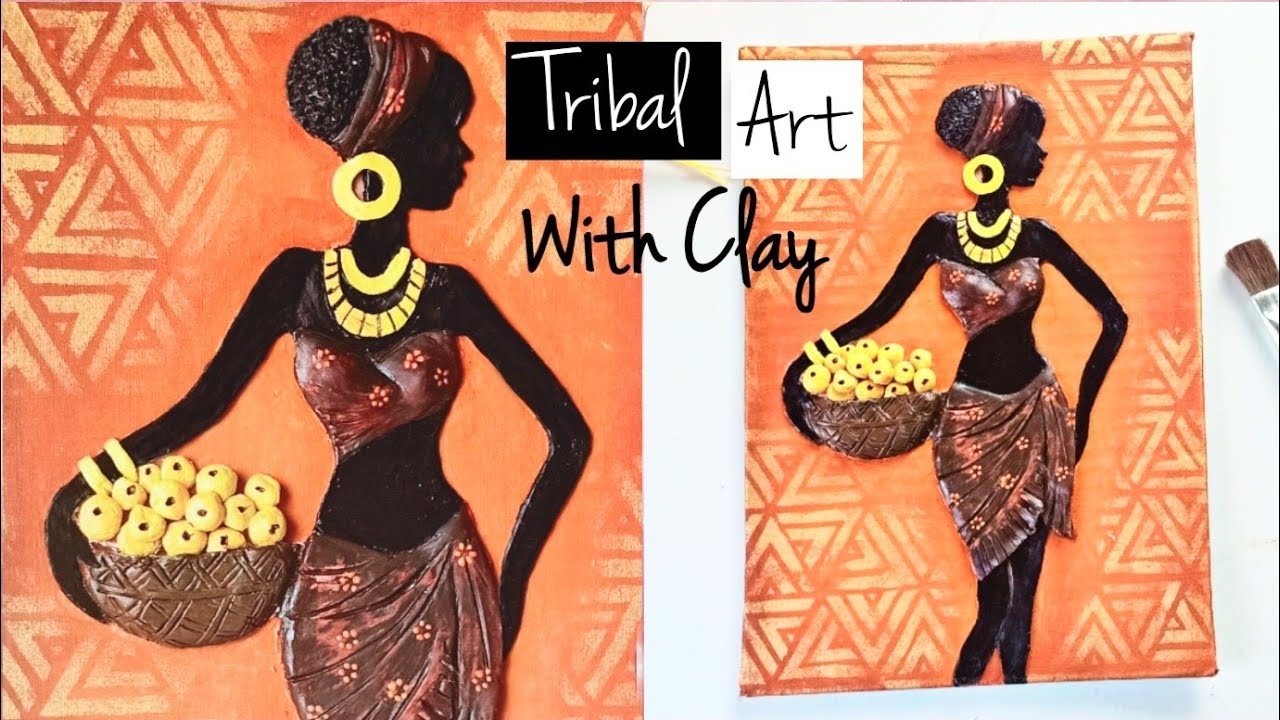 Clay Art on Canvas | African Women Clay Painting | Tribal Art - YouTube