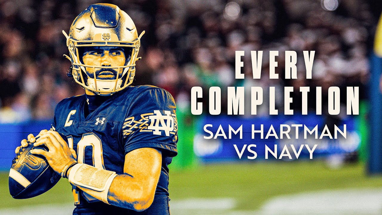 EVERY Completion from Sam Hartman's First Start with Notre Dame ...