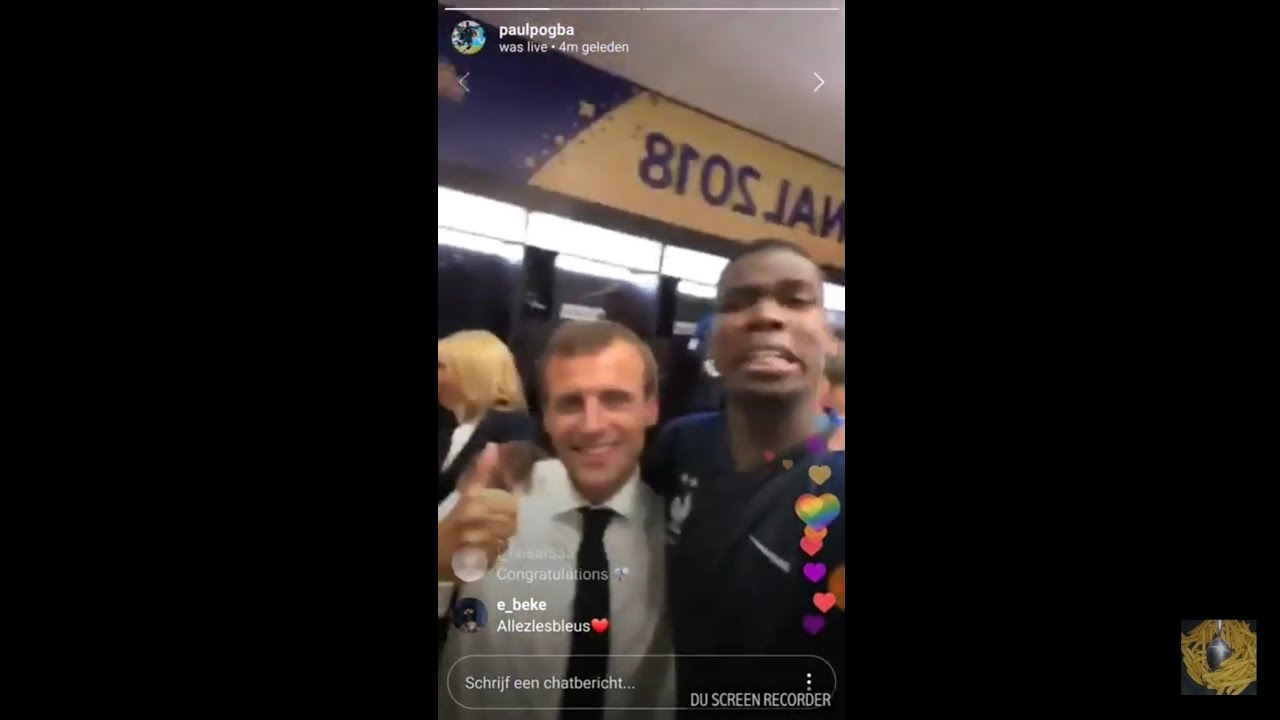 Macron dabbing in dressingroom after France vs Croatia 4-2. Russia 2018 ...