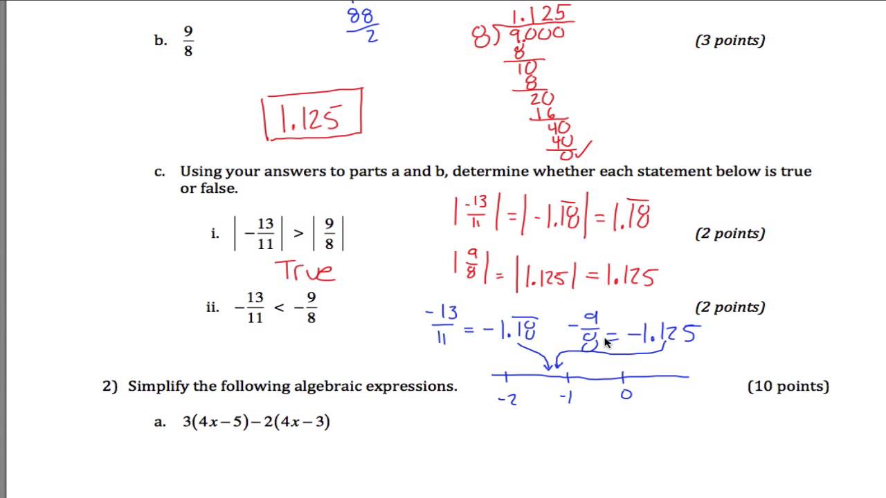 Intro to Algebra Quiz - YouTube