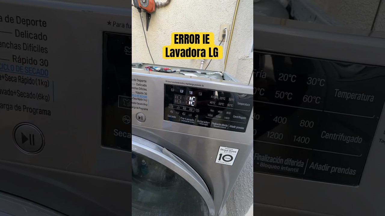 Código de Error IE lavadora LG | Falla en las electroválvulas - YouTube