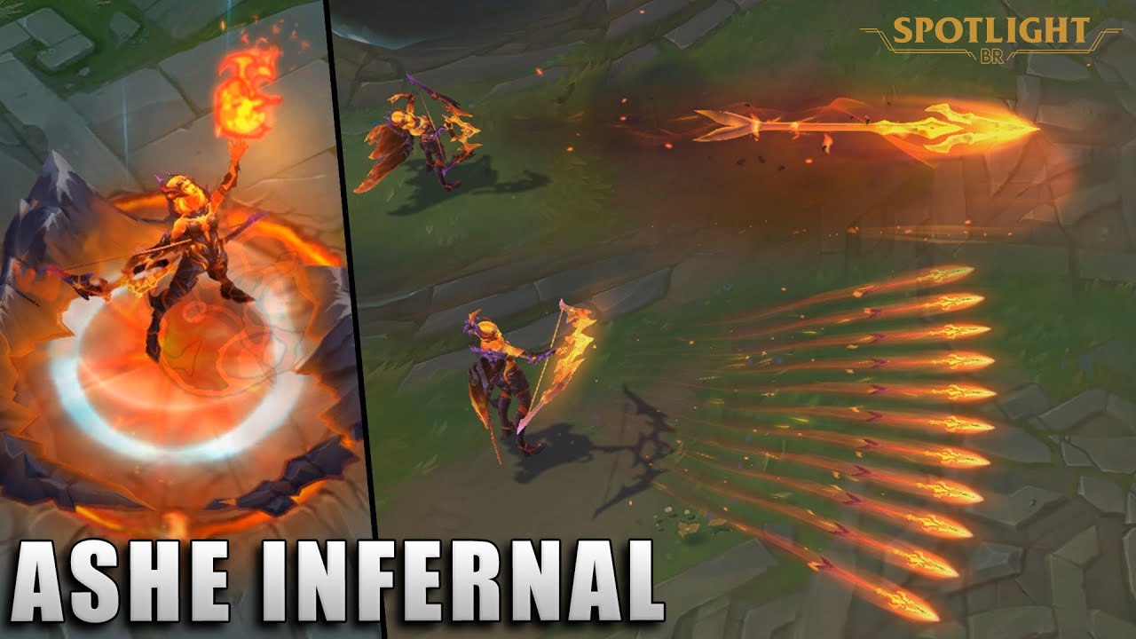 Ashe Infernal - Skin Spotlight PREVIA - YouTube