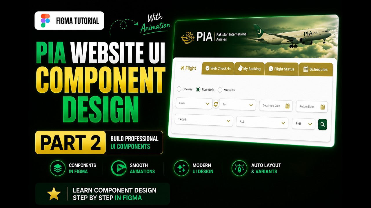 PIA Website UI Design in Figma | Complete Header Design – Part 2 (Urdu ...