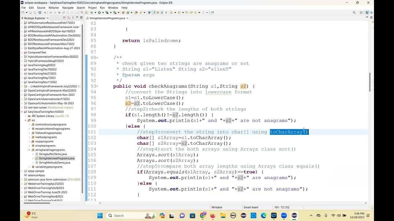 Corejava String Interview Programs Part2 Dec 28 2023 Youtube