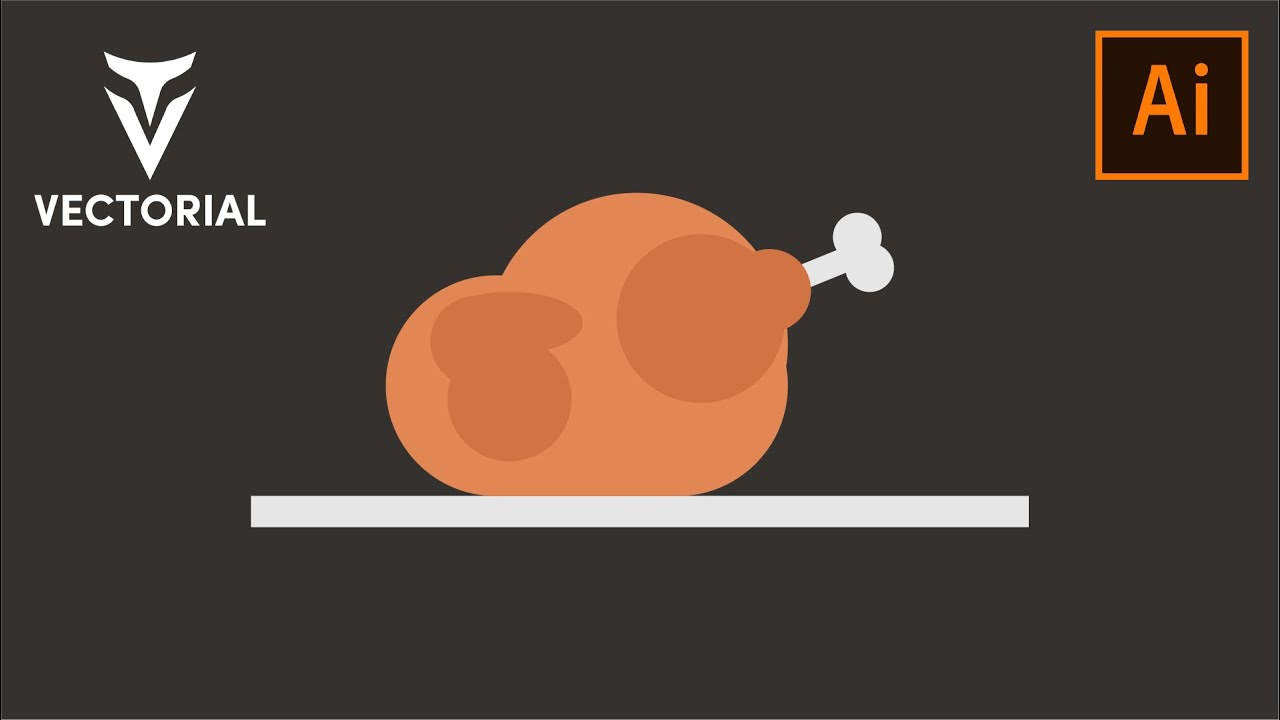 How to draw fried chicken in Adobe Illustrator - YouTube