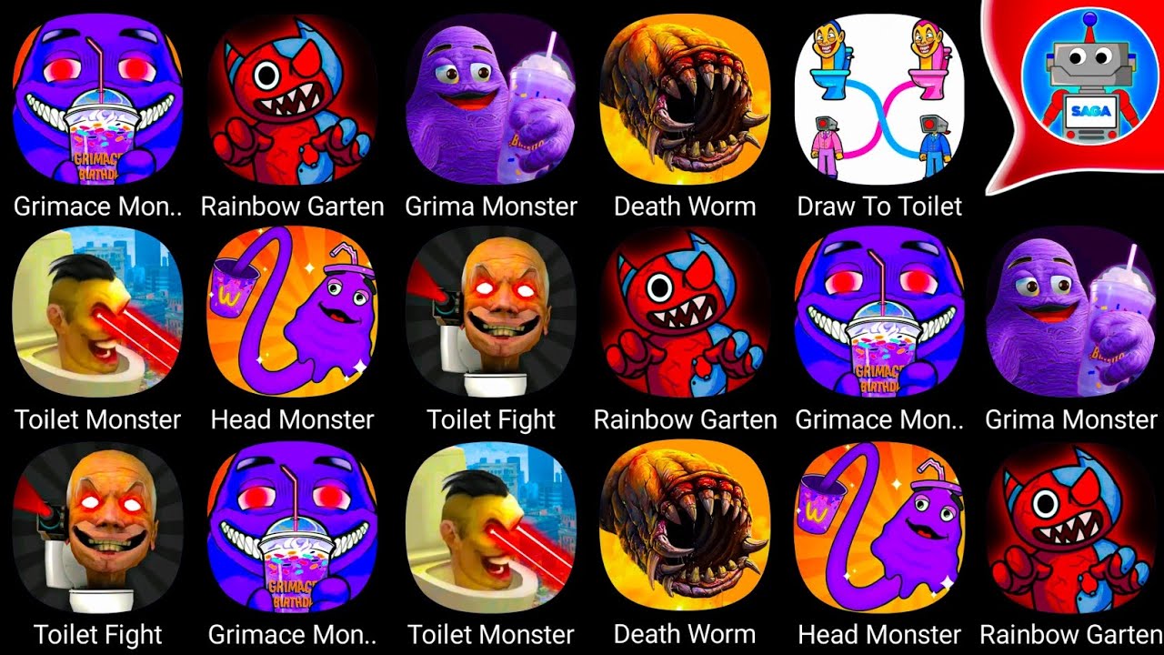 Death Worm,Toilet Fight,Monster Head,Draw To Toilet,Toilet Monster,Grimace Monster Dop,Grima ...