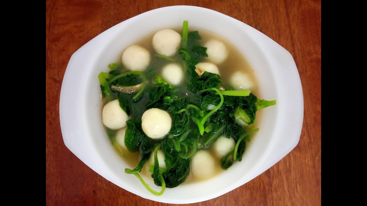 Sup Bayam Bebola Ikan │ Spinach With Fish Ball Soup - YouTube
