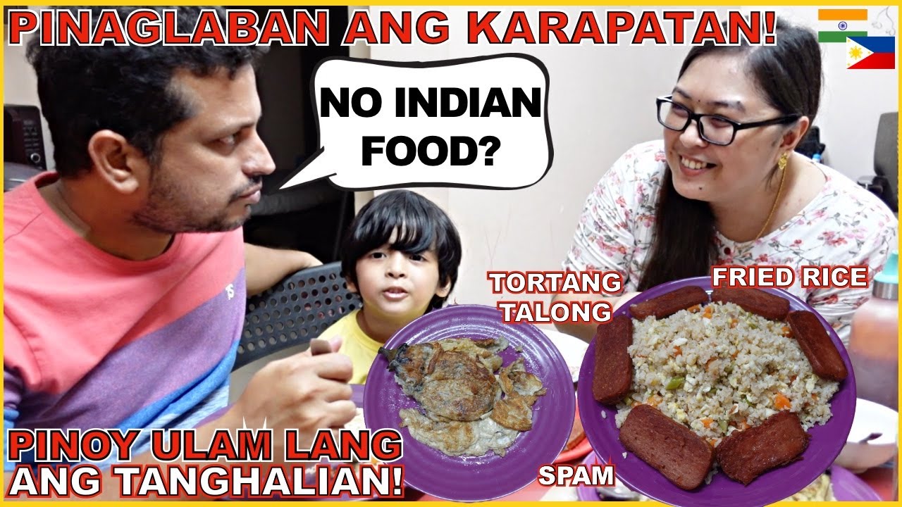 PINOY ULAM ANG TANGHALIAN (TORTANG TALONG, SPAM AT FRIED RICE) KUMAIN ...
