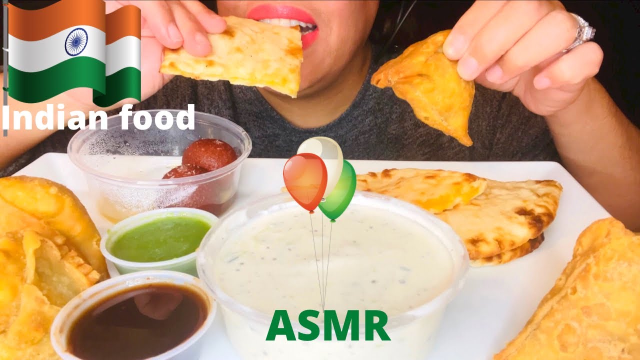 ASMR Trying Indian Food For The First Time MUKBANG ( NO TALKING) - YouTube
