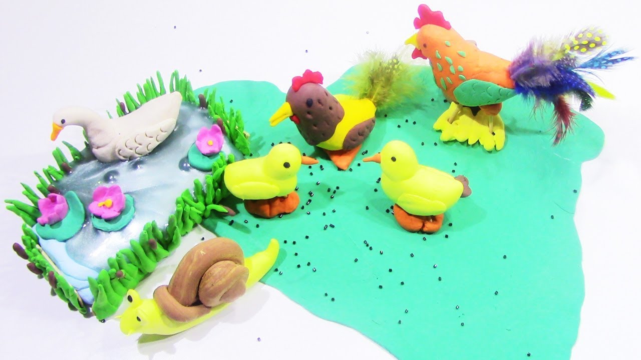 Making Animals Snail, Chicken, Duck Play Doh - DIY Play Doh Rainbow ...