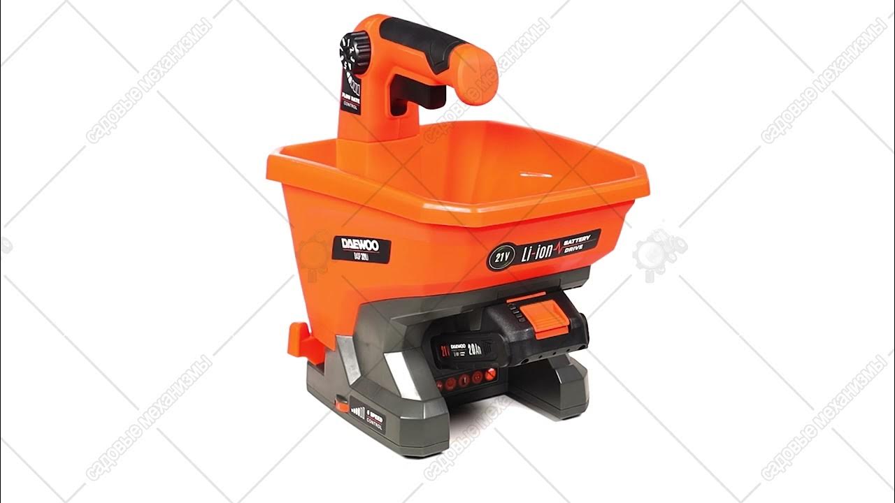 Сеялка - разбрасыватель аккумуляторная Daewoo DASP 321Li SET 3D обзор. - YouTube