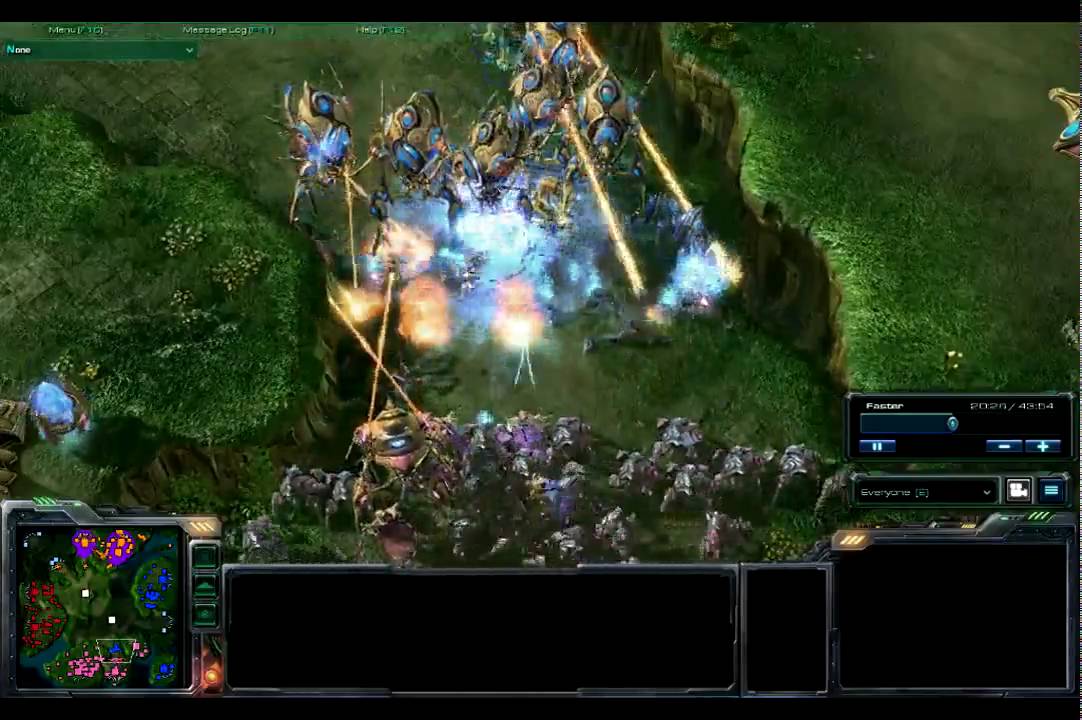 Starcraft 2 Beta - Protoss vs. Protoss Ground War, Psi Storm Action ...