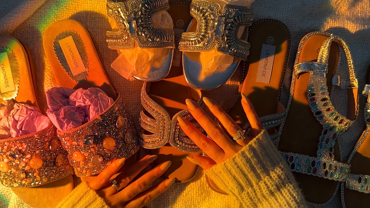 ASMR Scratching & tapping on crystal sandals - YouTube