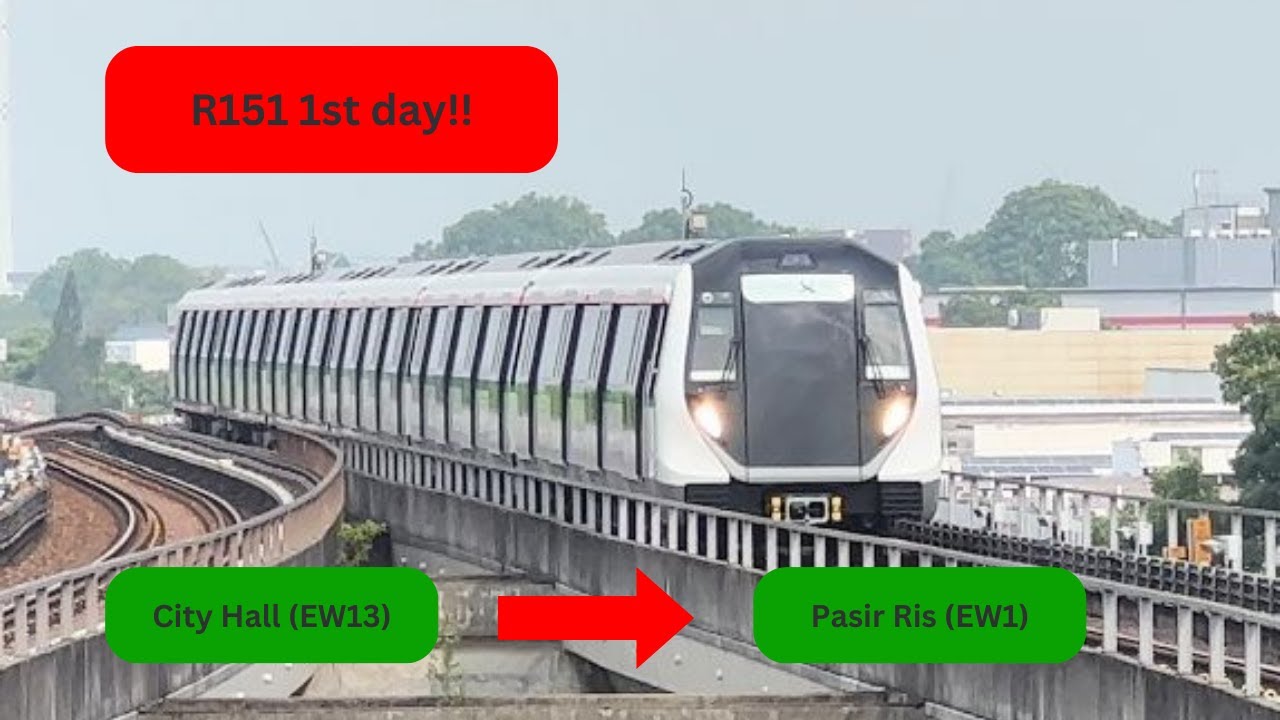 [1st Day] NEW R151 train on Singapore's MRT! - YouTube