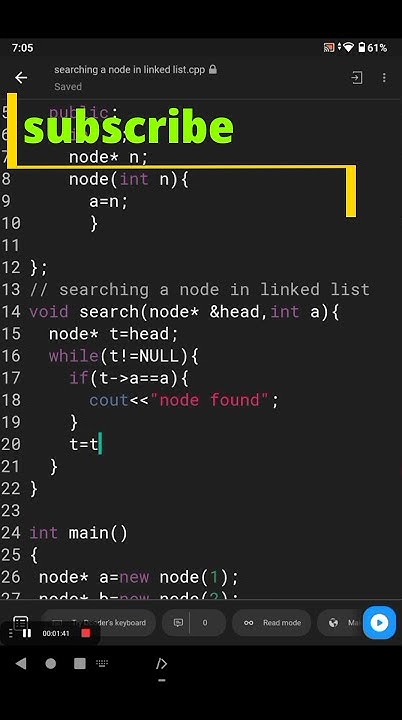 searching node in linked list #programming #shorts #youtube #linkedlist @codingclub2770 - YouTube