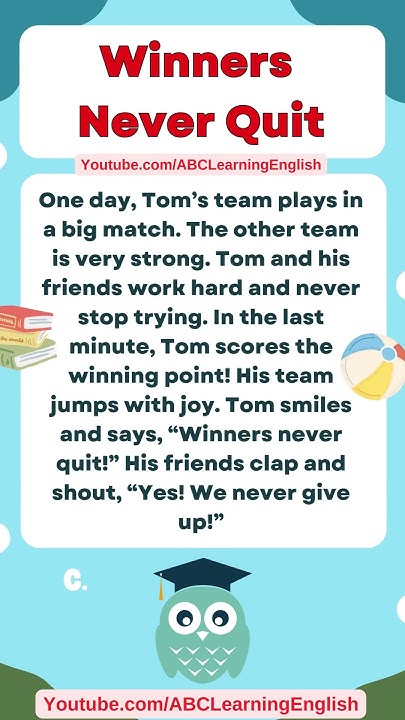 Winners Never Quit | Simple English Story for Beginners - YouTube